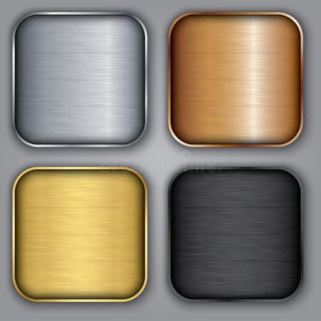 Metal Templates Set with Texture, Metal Button Set with Texture, Silver ...