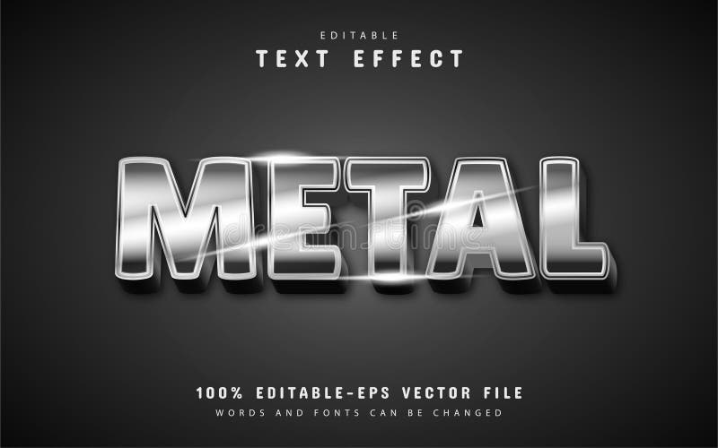 Metal text effects stock vector. Illustration of shiny - 255930477