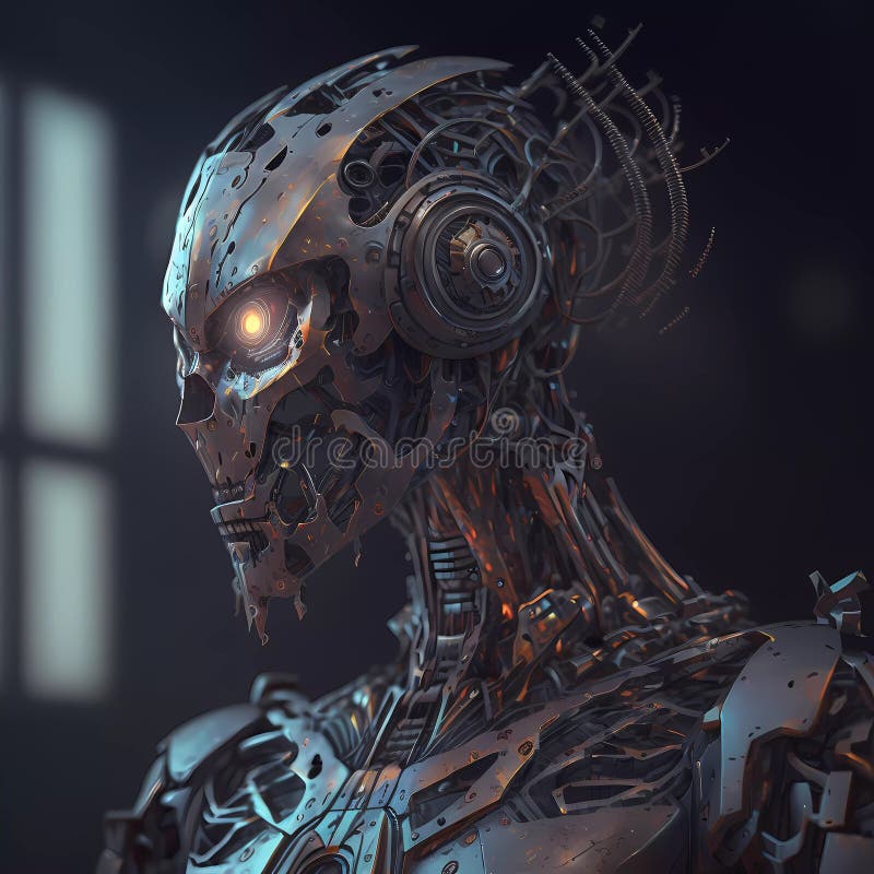 Metal Texture Artificial Intelligence Technology Robot Illustration ...