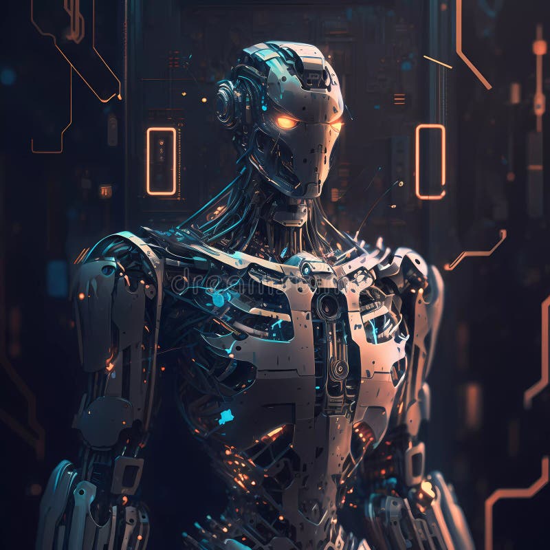 Metal Texture Artificial Intelligence Technology Robot Illustration ...