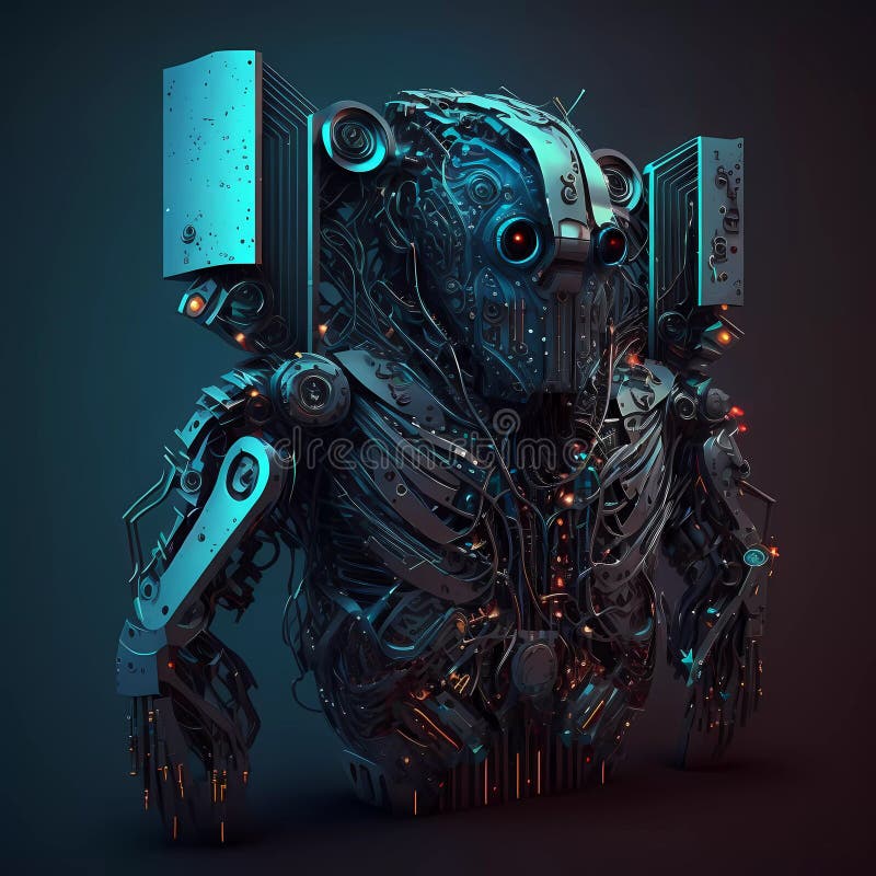 Metal Texture Artificial Intelligence Technology Robot Illustration ...
