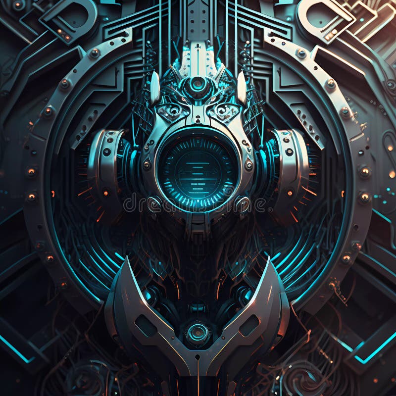 Metal Texture Artificial Intelligence Technology Robot Illustration ...