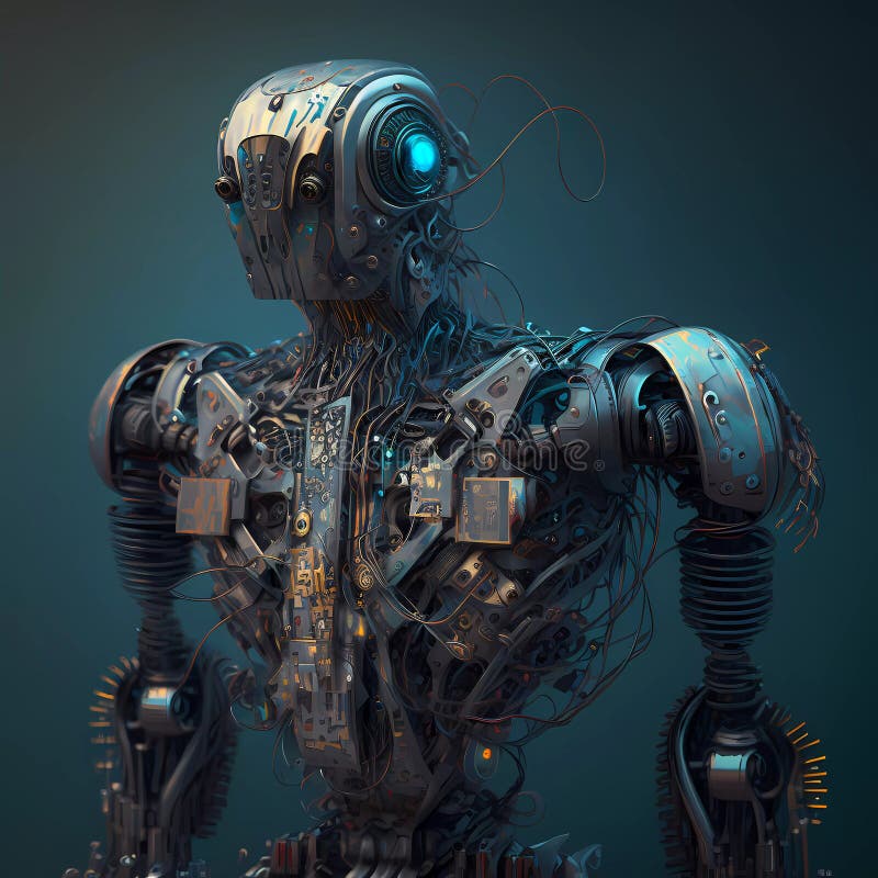 Metal Texture Artificial Intelligence Technology Robot Illustration ...
