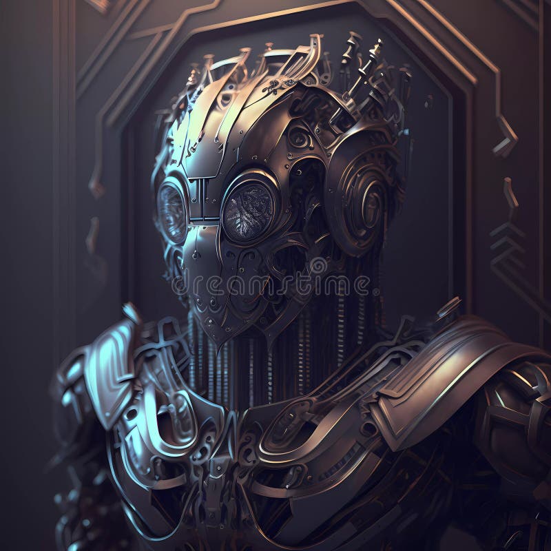Metal Texture Artificial Intelligence Technology Robot Illustration ...