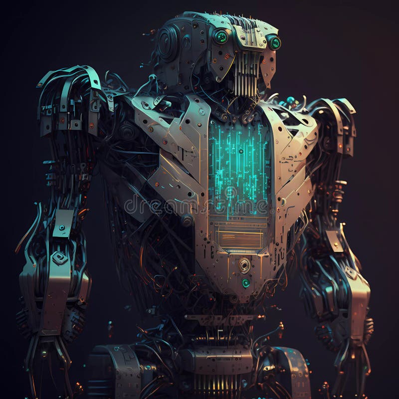 Metal Texture Artificial Intelligence Technology Robot Illustration ...
