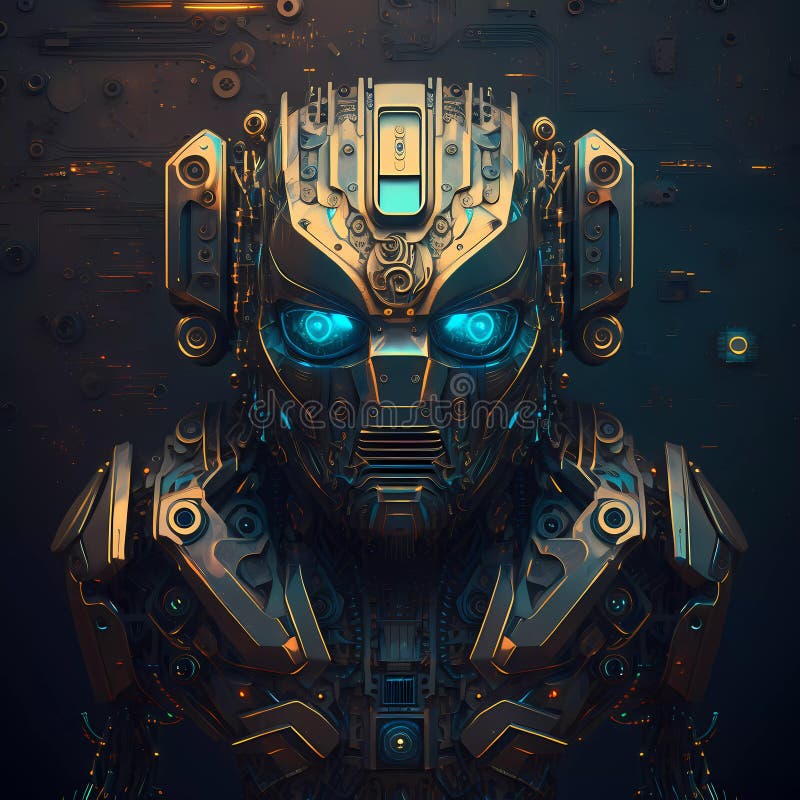 Metal Texture Artificial Intelligence Technology Robot Illustration ...