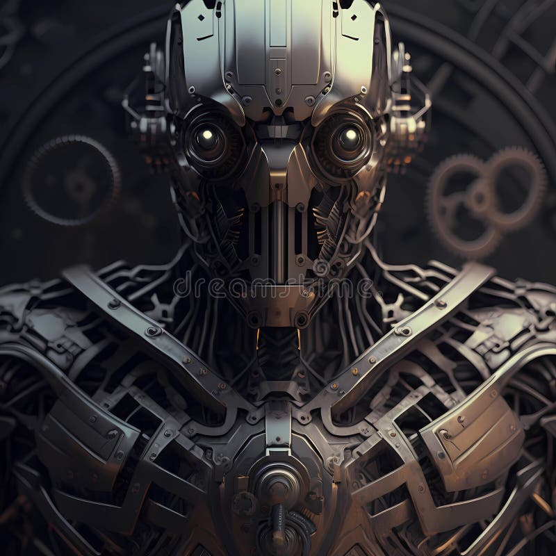 Metal Texture Artificial Intelligence Technology Robot Illustration ...