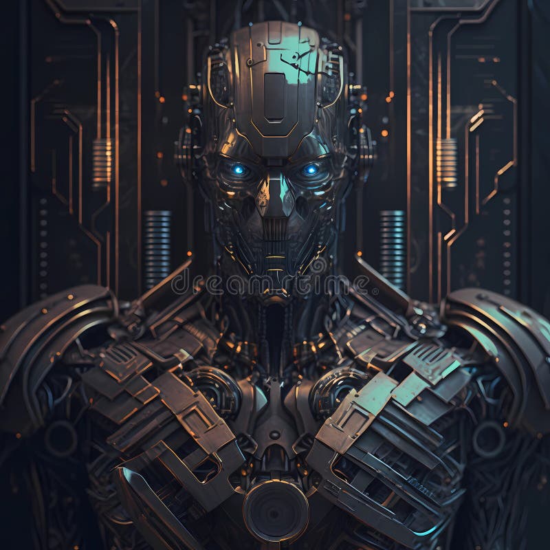 Metal Texture Artificial Intelligence Technology Robot Illustration ...