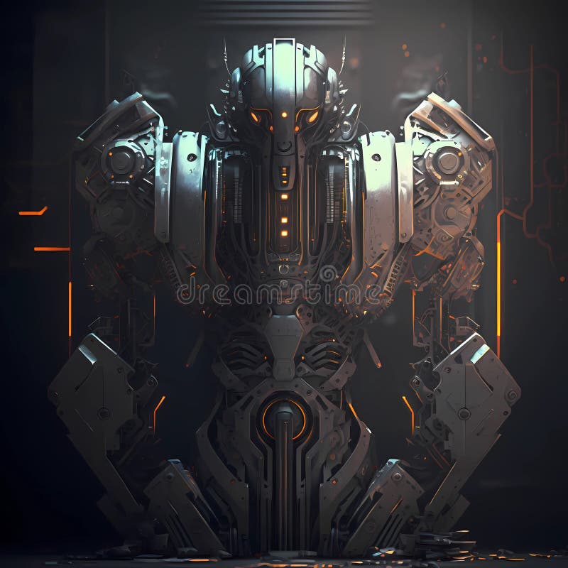 Metal Texture Artificial Intelligence Technology Robot Illustration ...