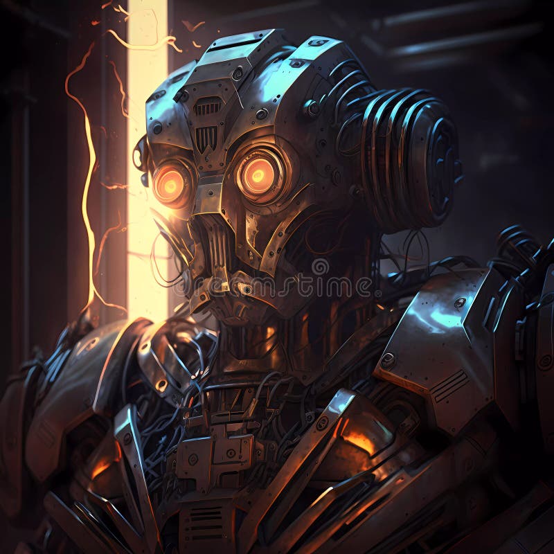 Metal Texture Artificial Intelligence Technology Robot Illustration ...