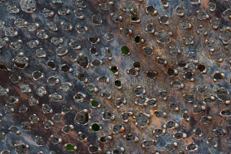 Metal Texture Background with Holes on the Surface Stock Image - Image ...