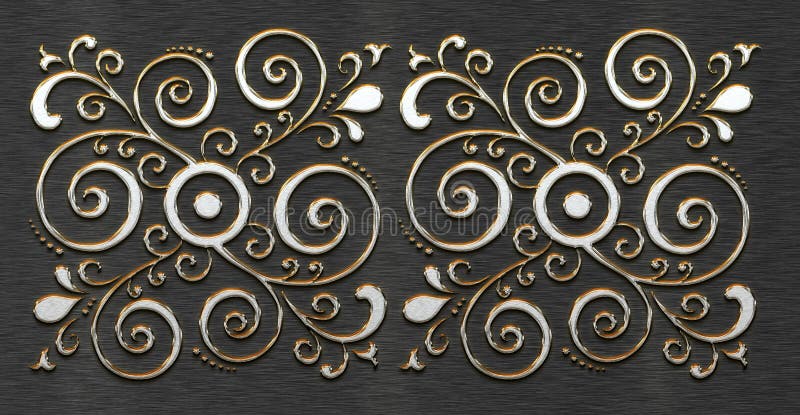 Metal Texture with Classic Ornament Stock Photo - Image of carved ...