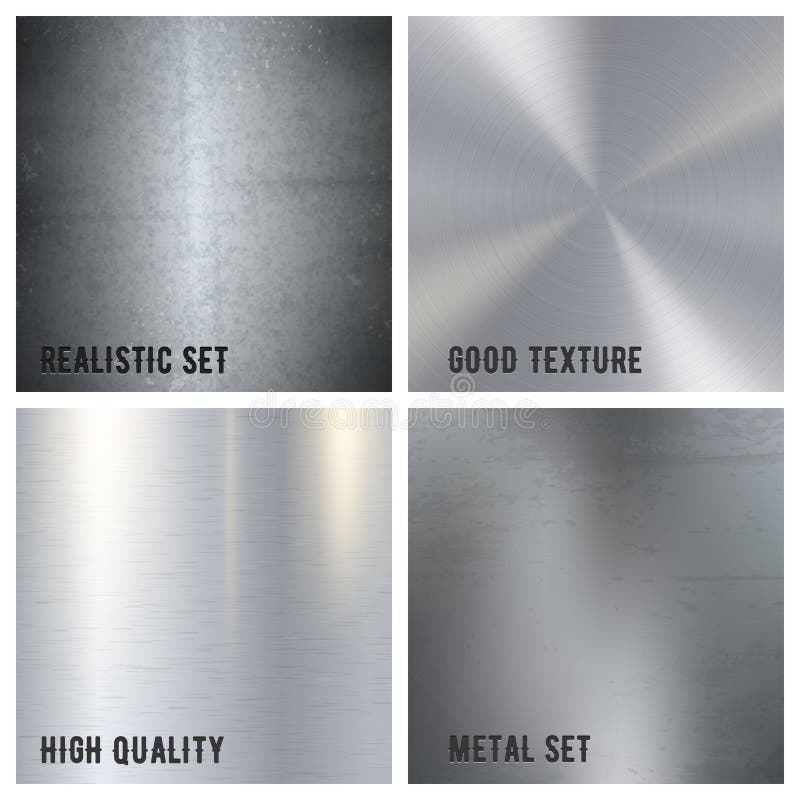 Metal Texture Realistic Horizontal Samples Set Stock Vector ...