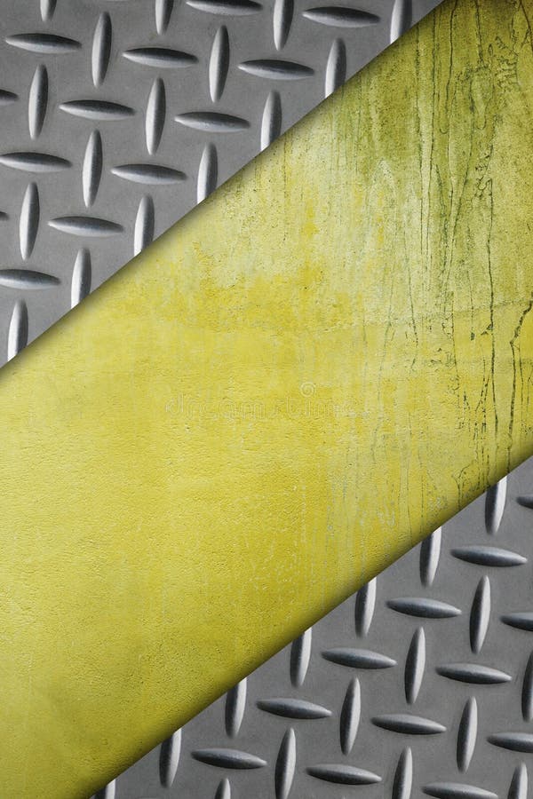 Metal Texture on Grunge Yellow Cement Wall. Stock Image - Image of ...