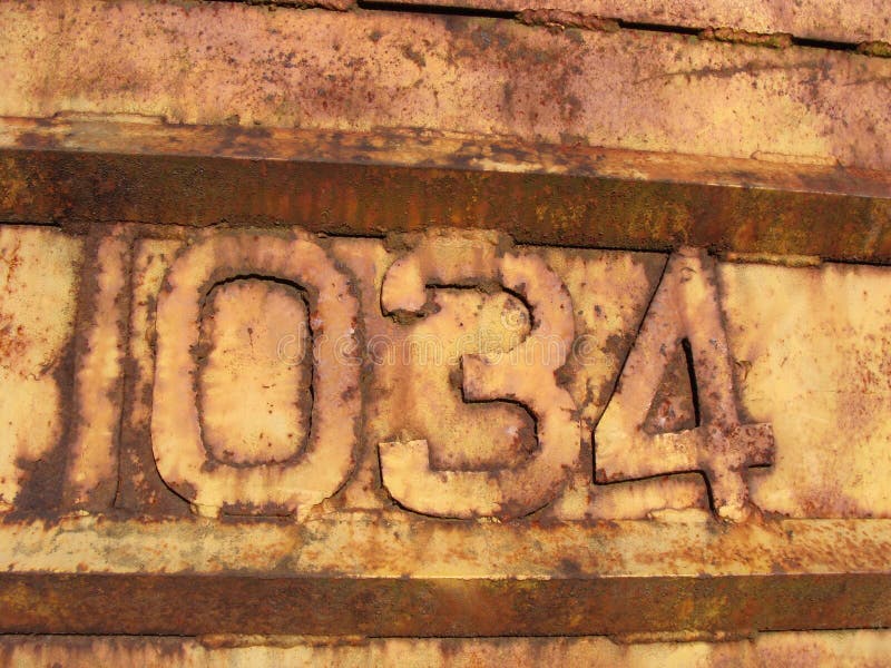 Metal Texture with Number 034 Stock Photo - Image of background, number ...