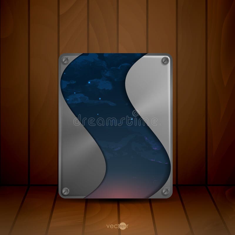 Metal Texture Plate with Screws Stock Vector - Illustration of night ...