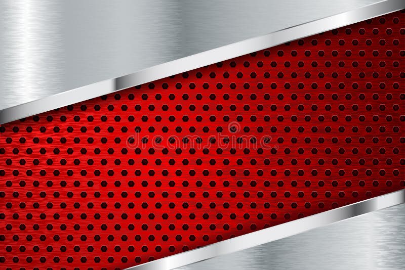 Metal Texture with Red Perforation Stock Vector - Illustration of ...