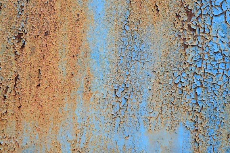 Rust on a Painted Metal Surface. Peeling Old Paint on Gate Background ...