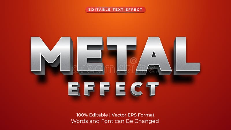 Metal Texture Text Effect Vector Stock Vector - Illustration of company ...