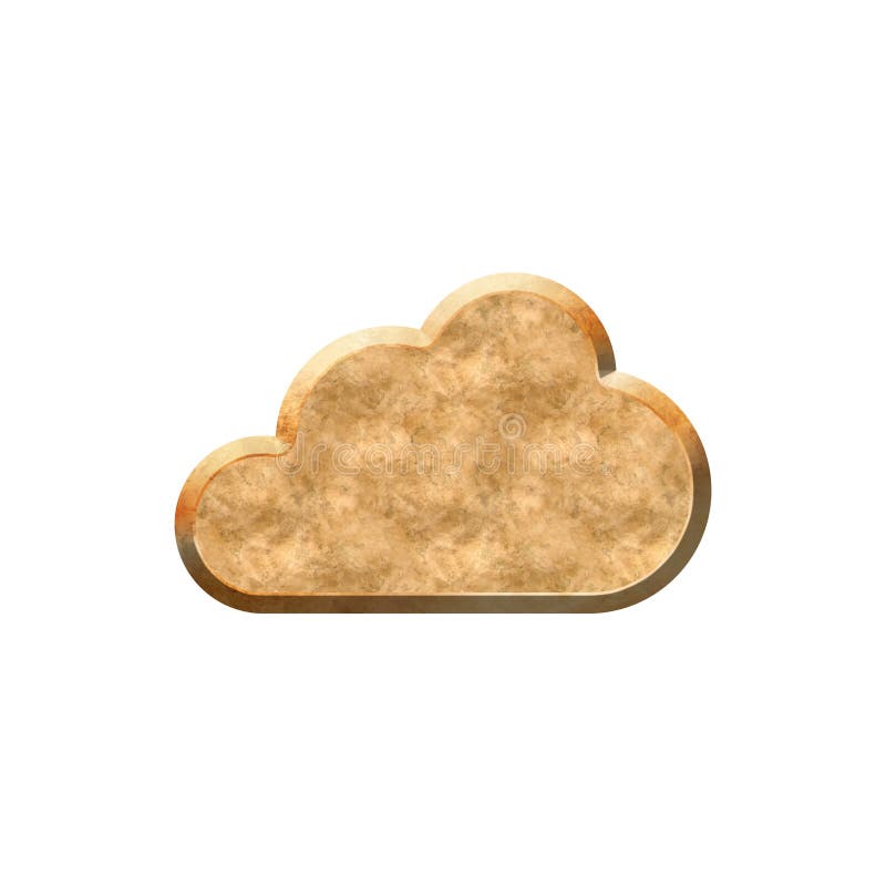 Metal Textured Badge in Form of Cloud. Stock Illustration ...