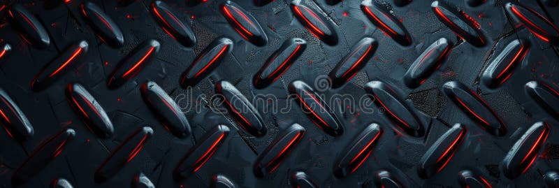 Metal Textured Surface with Glowing Neon Red Light. Dark Metallic ...