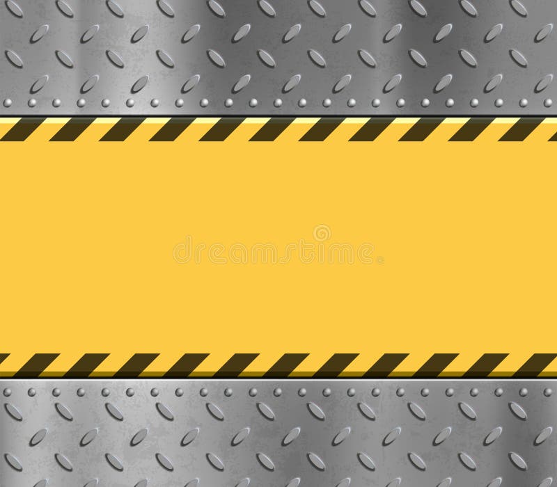 Metal Textured Yellow Plate with Stripes, Warning Sign Stock Vector ...