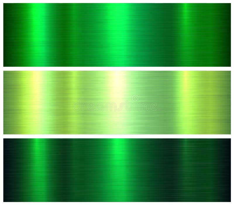 Metal Textures Set, Shiny Green Lustrous Metallic Backgrounds Stock ...