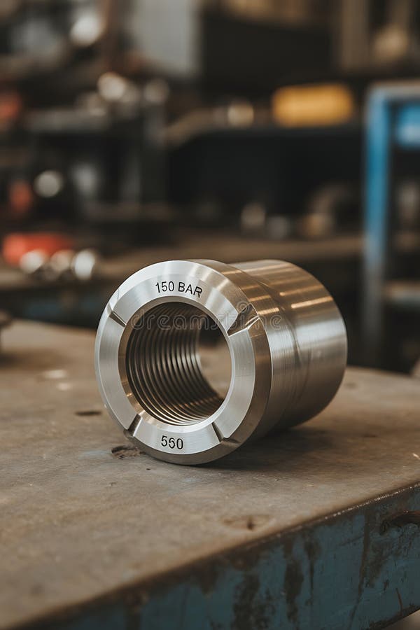 Metal Threaded Fitting with 150 B a R Marking Industrial Stock ...