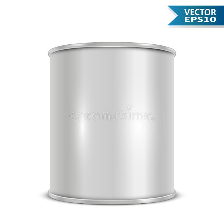 Metal tin can side view stock vector. Illustration of sealed - 86035880