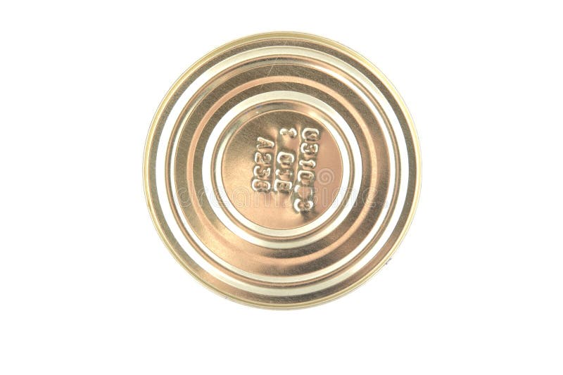 Metal tin on white closeup stock image. Image of snack - 7168173