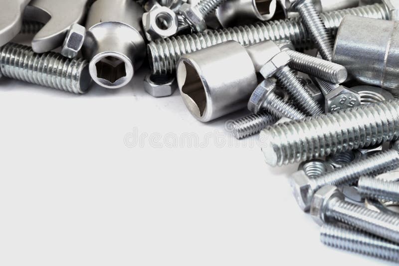 Metal Tools and Fixing Elements. Stock Photo - Image of shiny ...