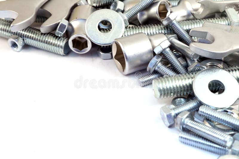 Metal Tools and Fixing Elements. Stock Photo - Image of shiny ...