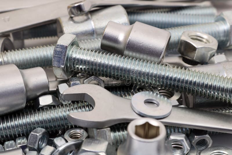 Metal Tools and Fixing Elements. Stock Photo - Image of industrial ...