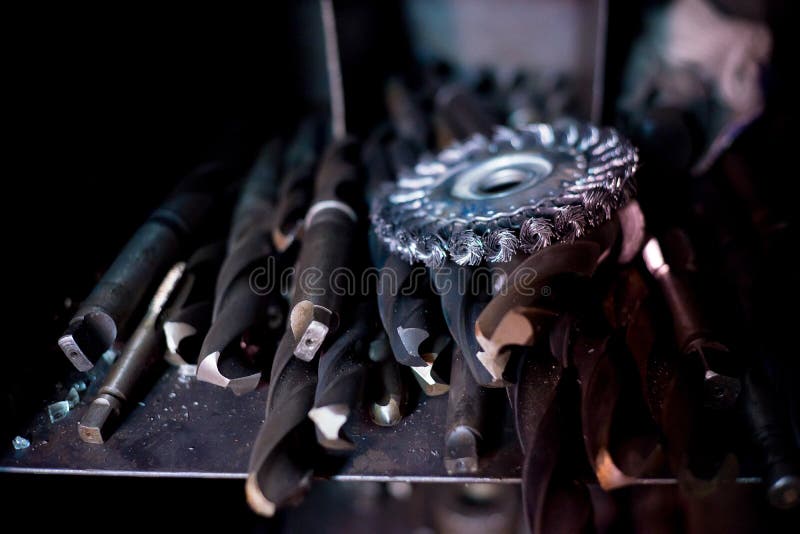 Metal tools in production stock image. Image of station - 93485007