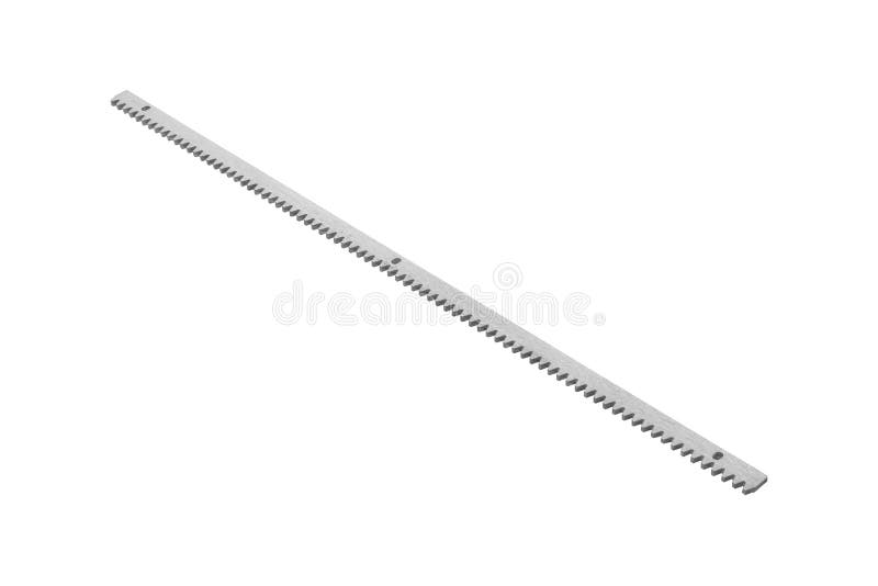 Metal Toothed Rail Isolated on White Background Stock Image - Image of ...