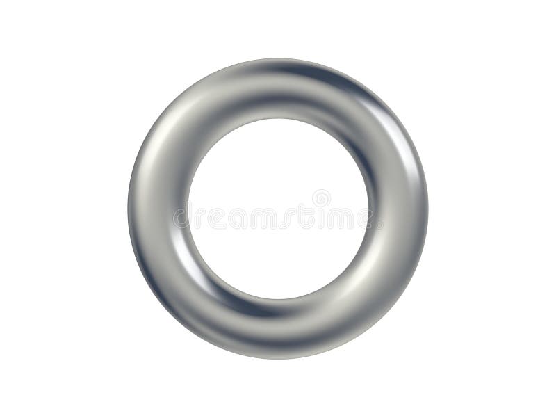Metal Torus Isolated on White Background. Stock Illustration ...