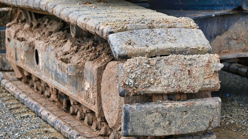The Metal Track of a Large Front End Loader Stock Photo - Image of ...
