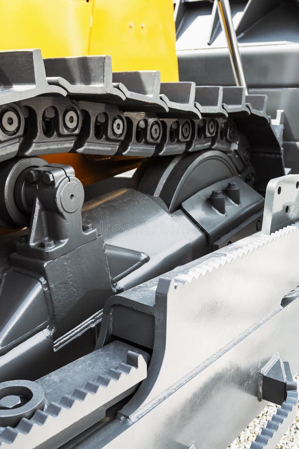 Metal Tracks on the Excavator Stock Image - Image of metal, engine ...