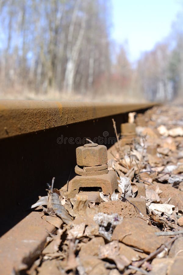 Metal Train Track in a Industrial Area Stock Image - Image of industry ...