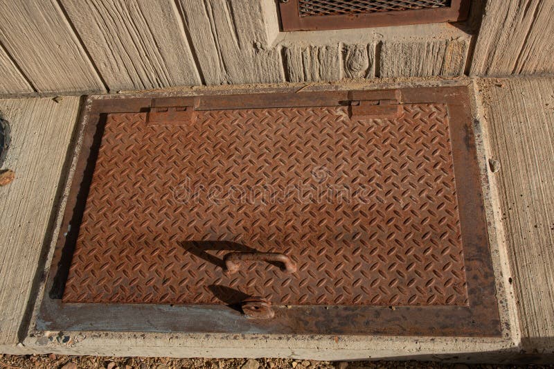 Metal Trap Door 1 stock photo. Image of security, diamond - 352924994