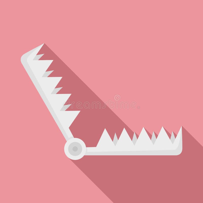 Metal Trap Icon, Flat Style Stock Vector - Illustration of hunter, risk ...