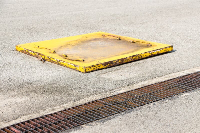 Metal trapdoor stock image. Image of security, entrance - 53580781