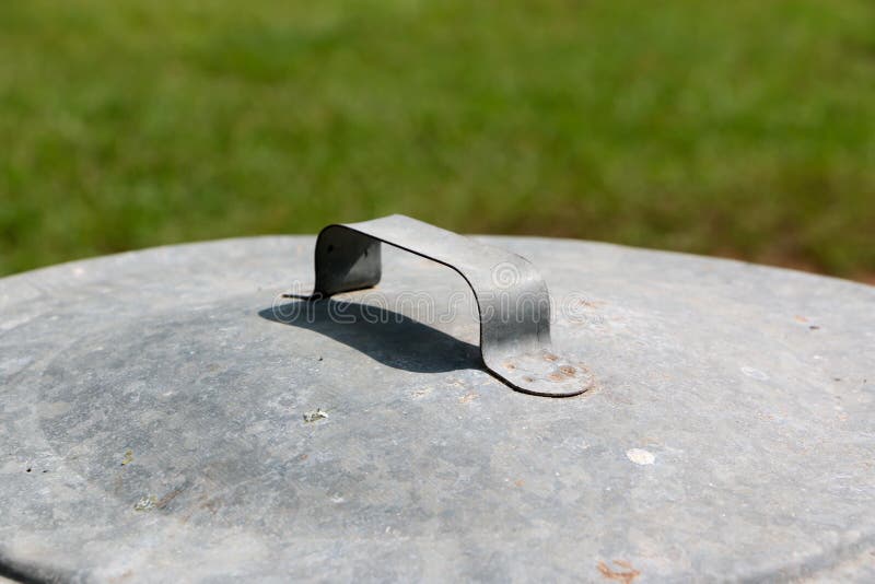 Metal Trash Can Lid stock photo. Image of weathered, metal - 44566664