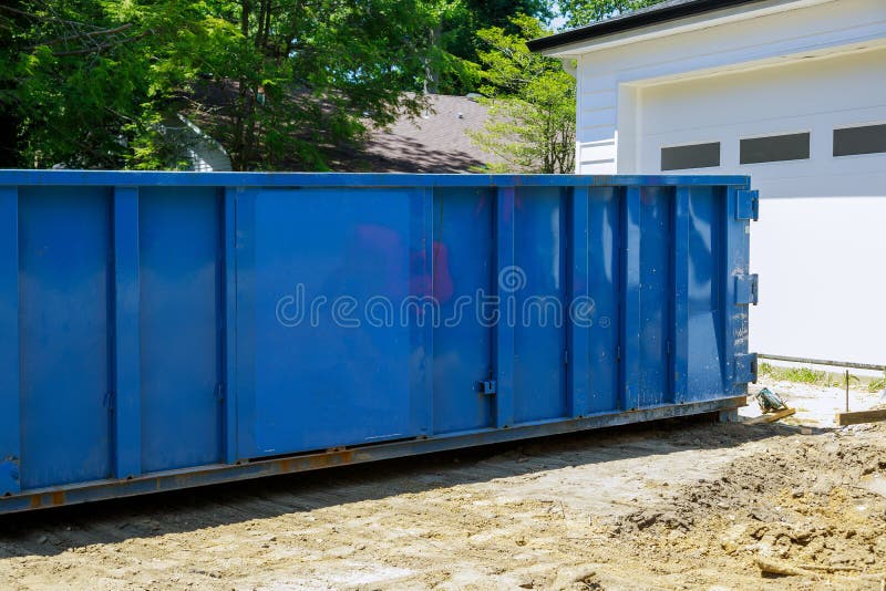 Metal Trash Container Construction Dumpsters in an Metal Container ...