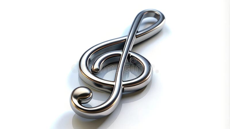 Metal Treble Clef Close Up Isolated on White Stock Illustration ...