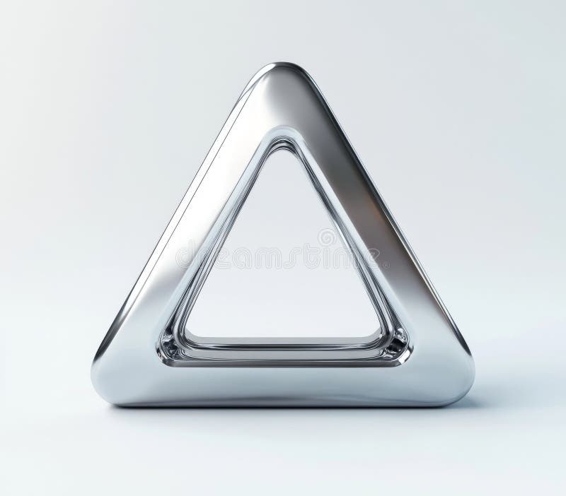 A Metal Triangle Symbol on a White Background. Stock Photo - Image of ...