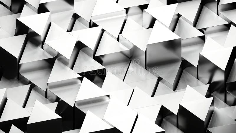 Metal Triangles Move on Surface. Design. Background Animation with ...