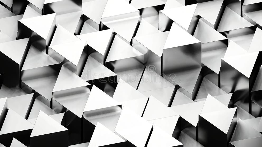 Metal Triangles Move on Surface. Design. Background Animation with ...