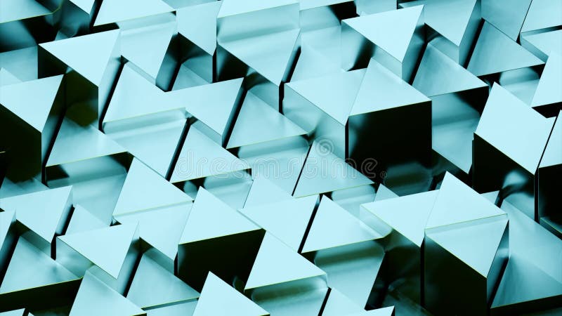 Metal Triangles Move on Surface. Design. Background Animation with ...
