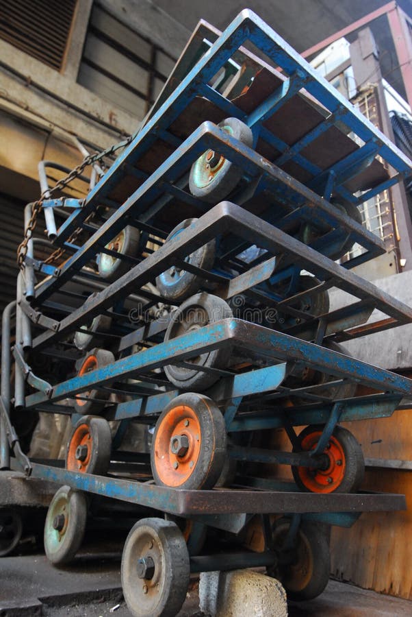 Metal trolley stock image. Image of dirty, metal, stacking - 26600093